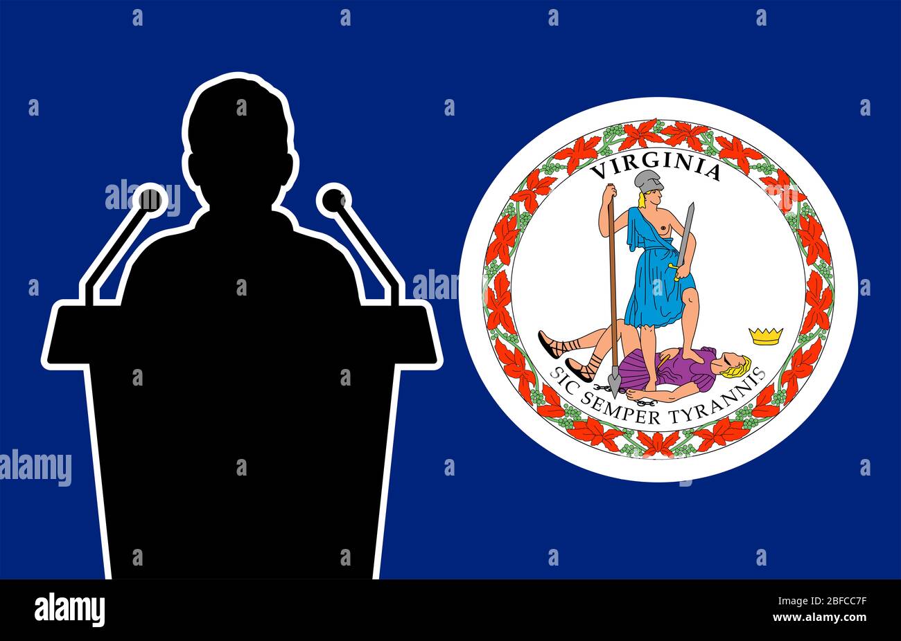 Virginia USA Flag Background Man Speaks. Business Man Presentation ...