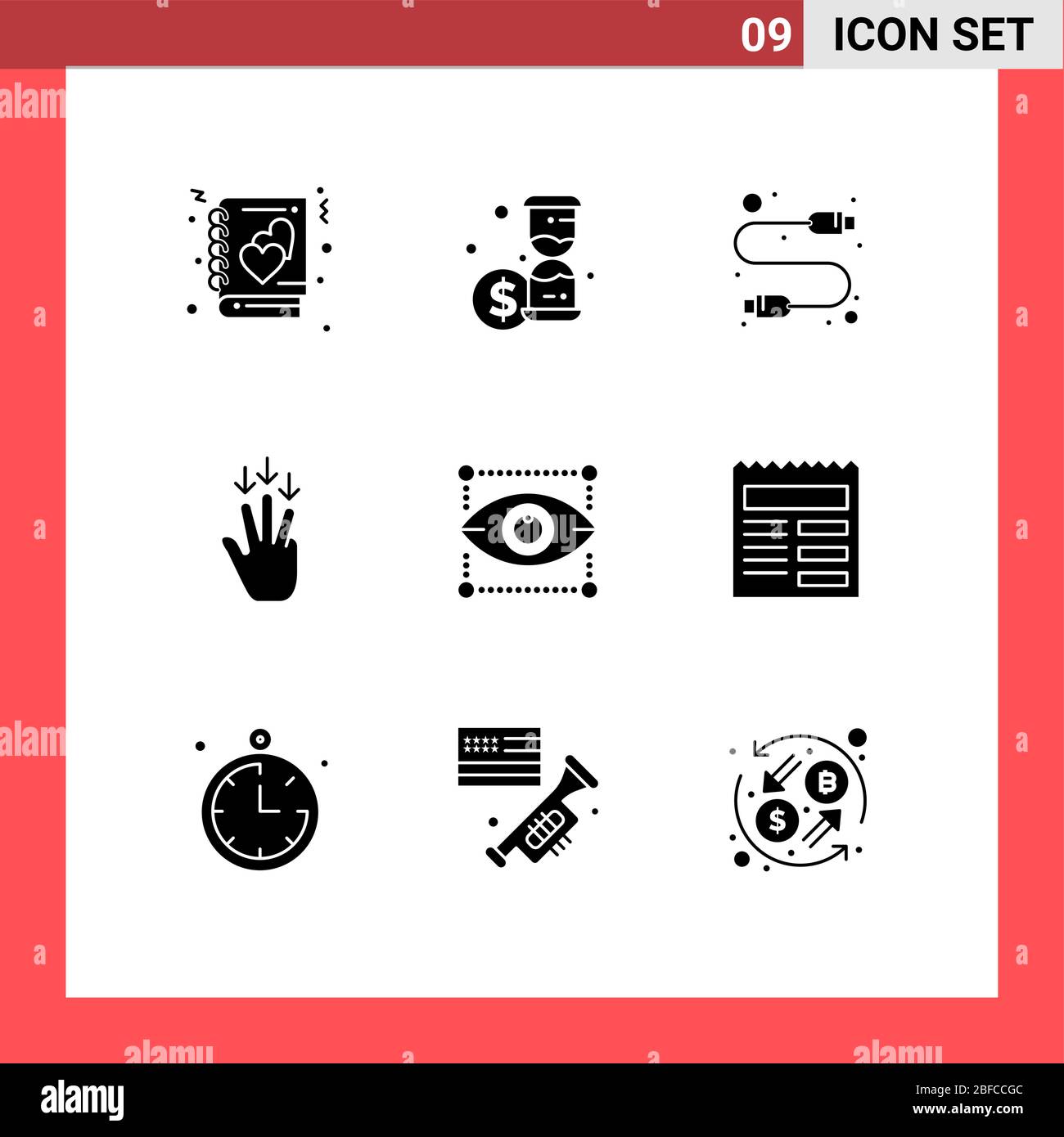 Set of 9 Modern UI Icons Symbols Signs for designing, creativity ...