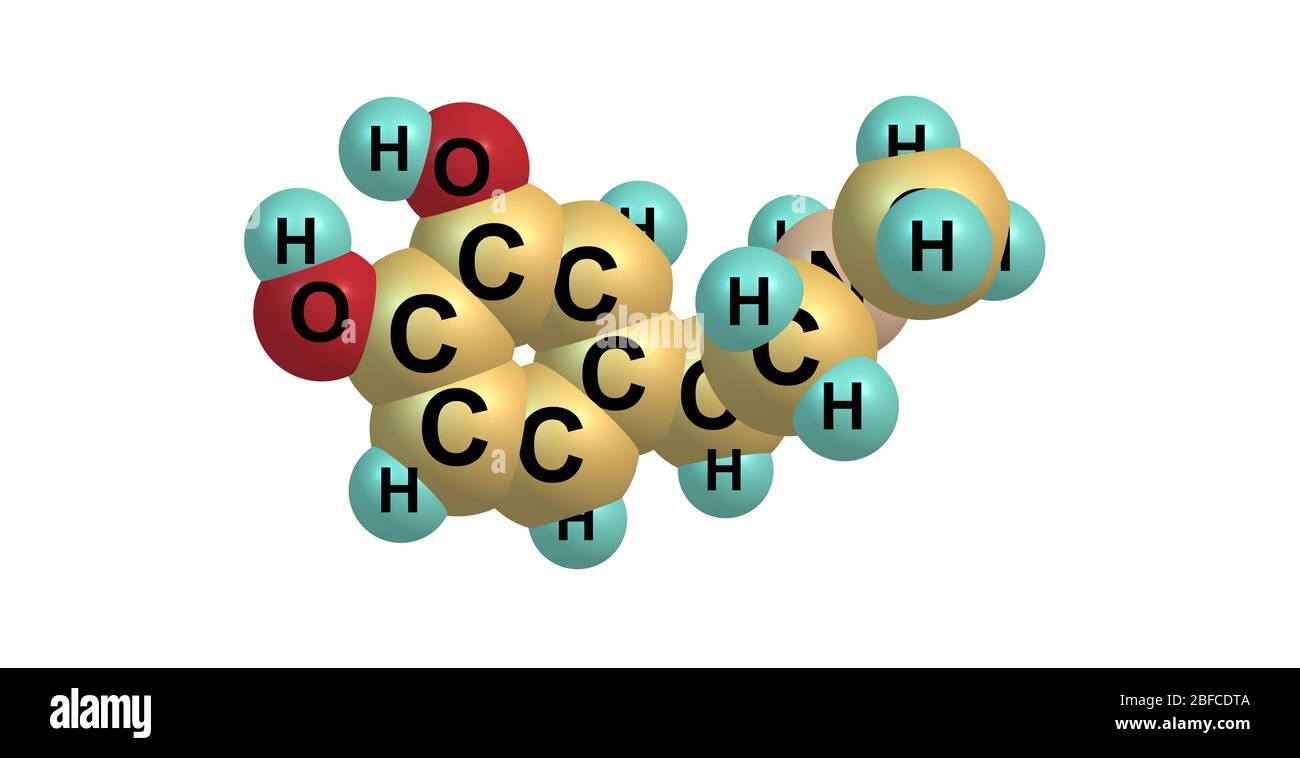 Adrenaline model molecule is primarily a medication and hormone Stock ...