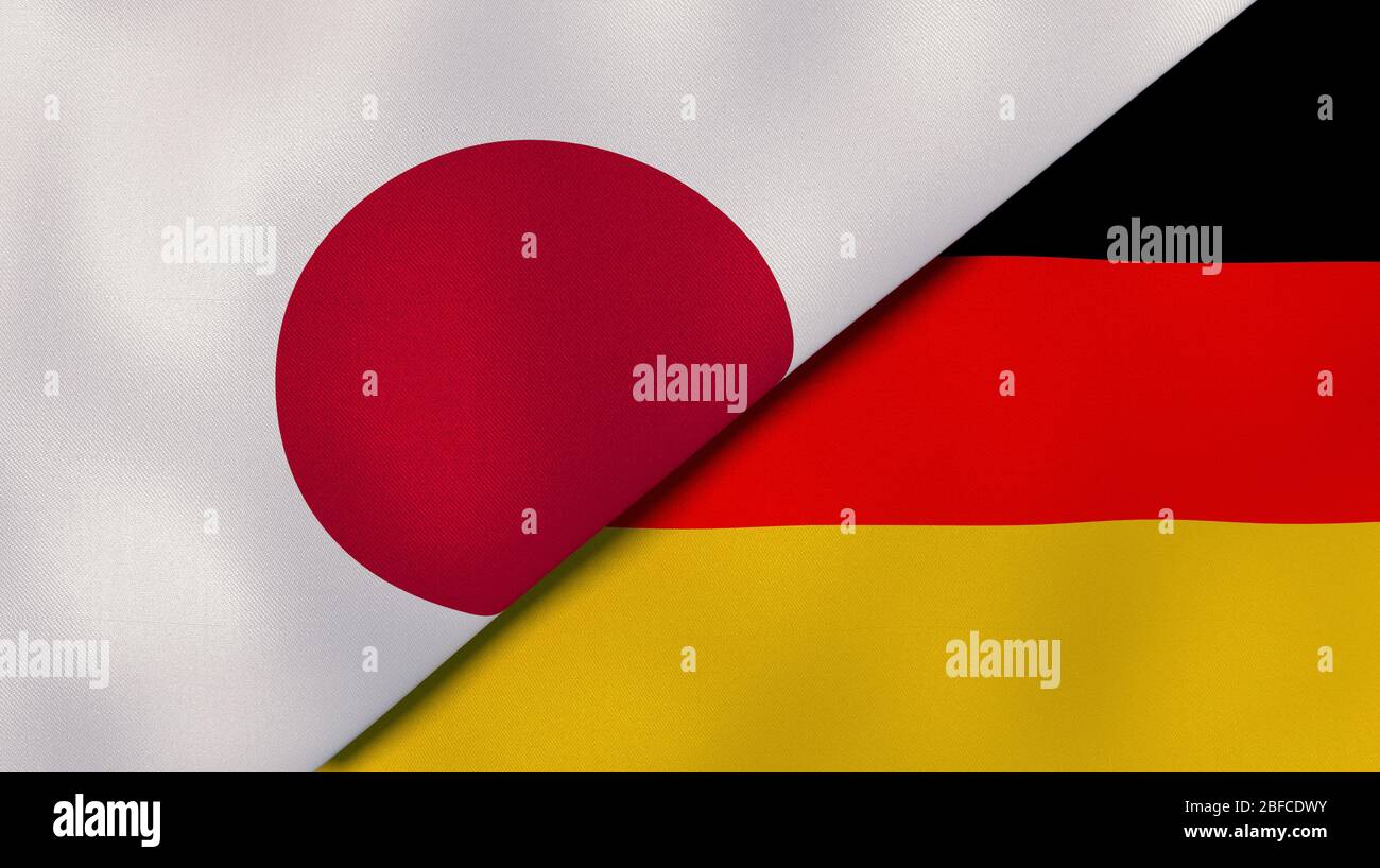 Two states flags of Japan and Germany. High quality business background ...