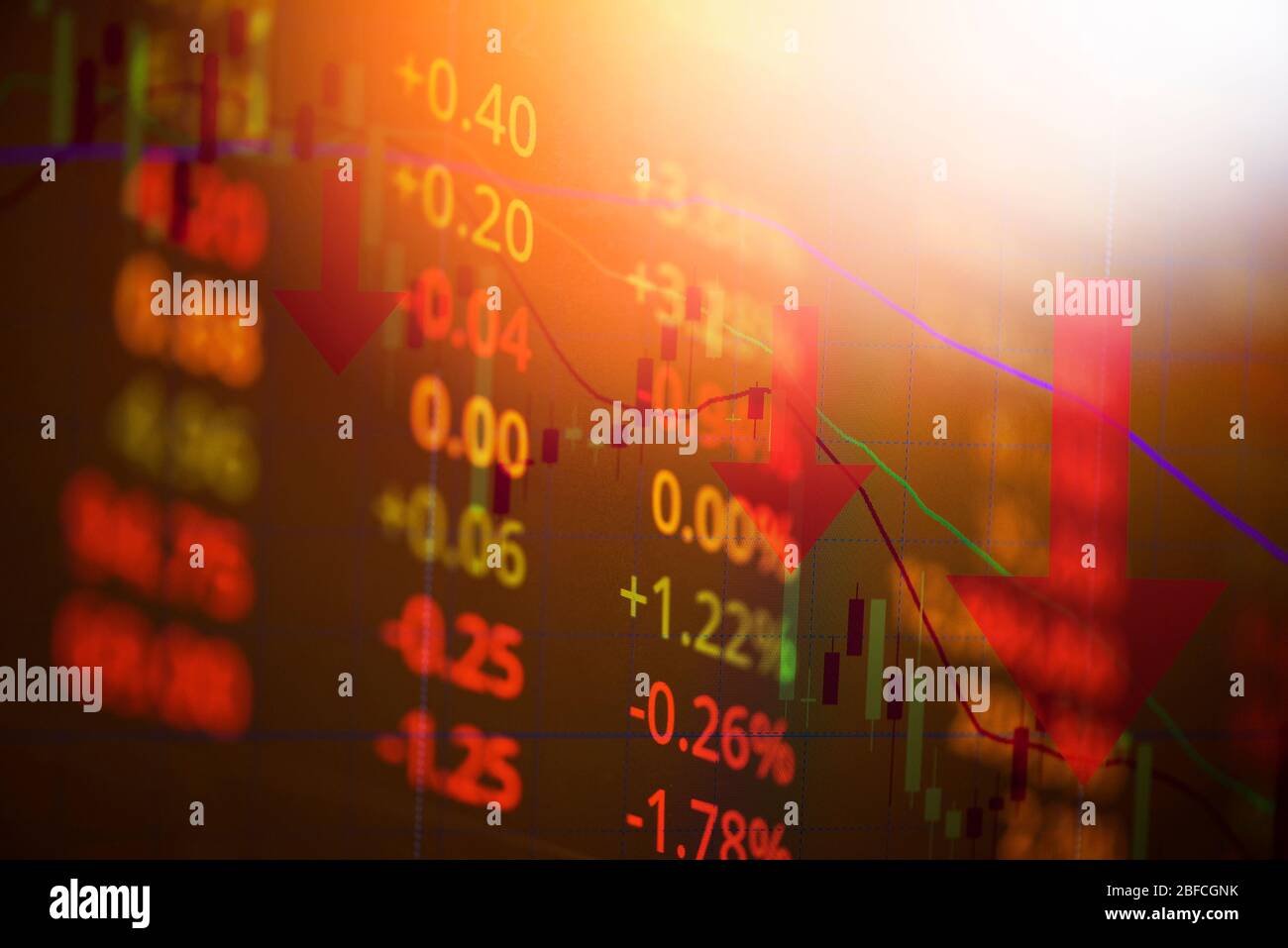 Stock market exchange loss trading graph analysis investment indicator ...