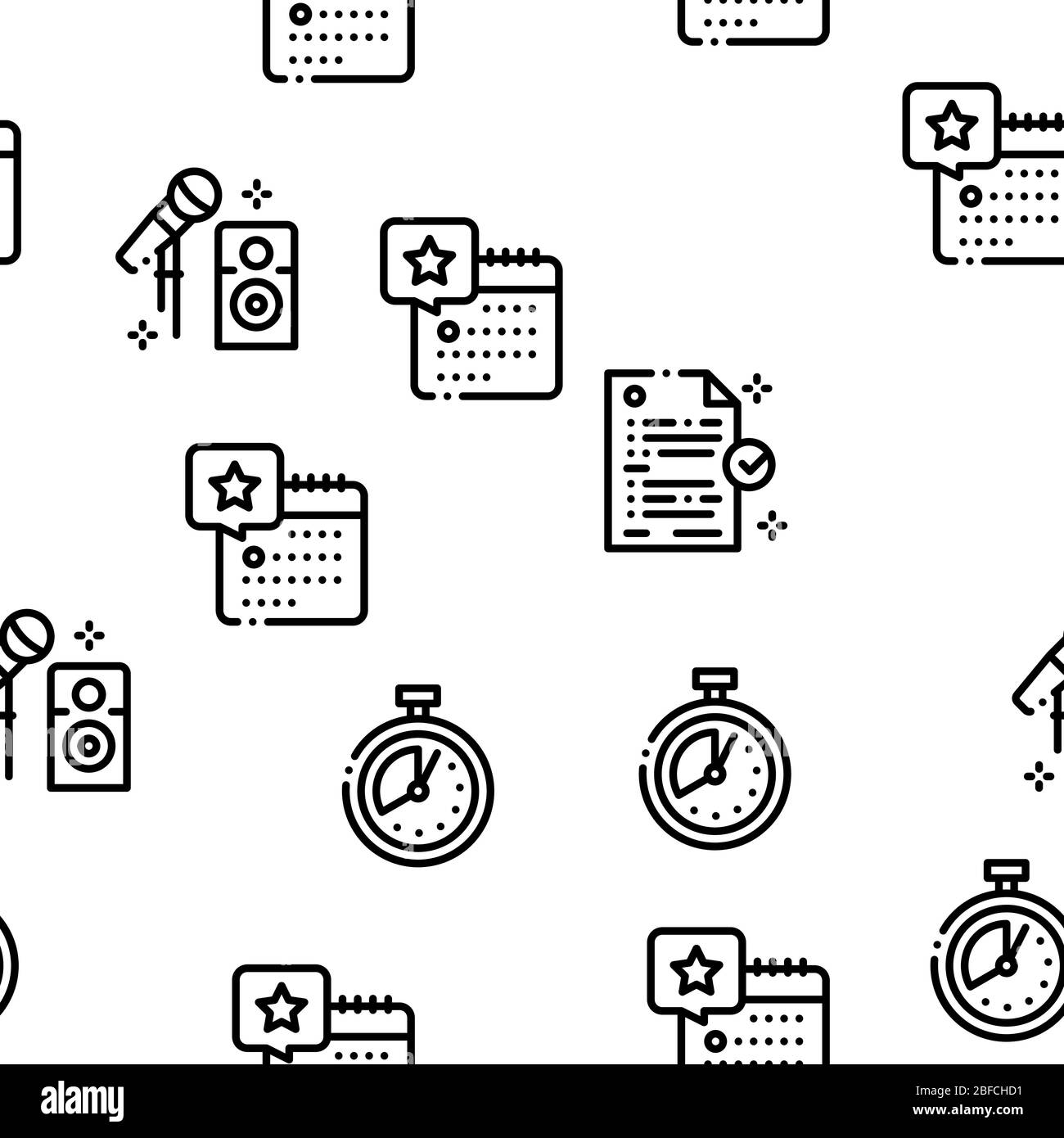 Event Party Planning Seamless Pattern Vector Stock Vector Image & Art ...