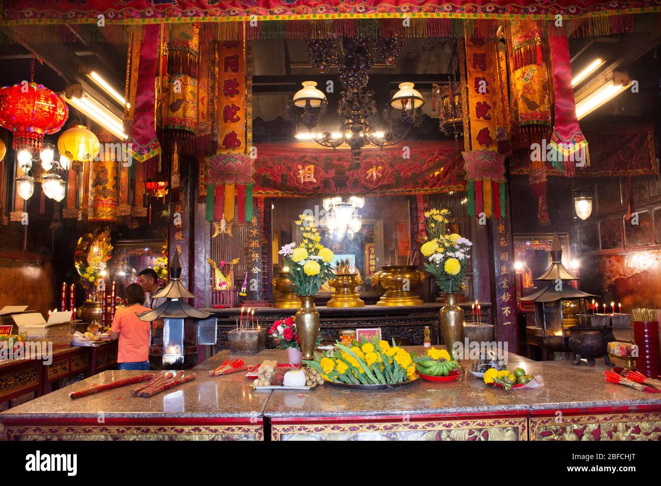 PATTANI, THAILAND - August 16 : Buddha God Goddess statue and ...