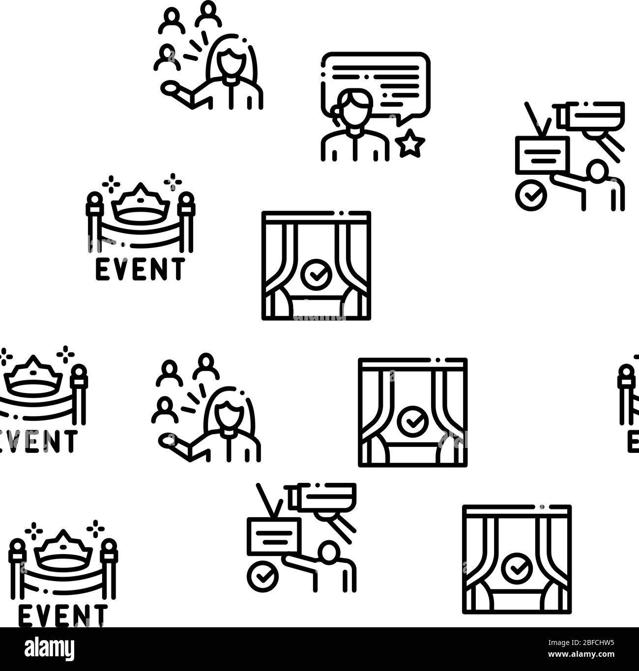 Event Party Planning Seamless Pattern Vector Stock Vector Image & Art ...