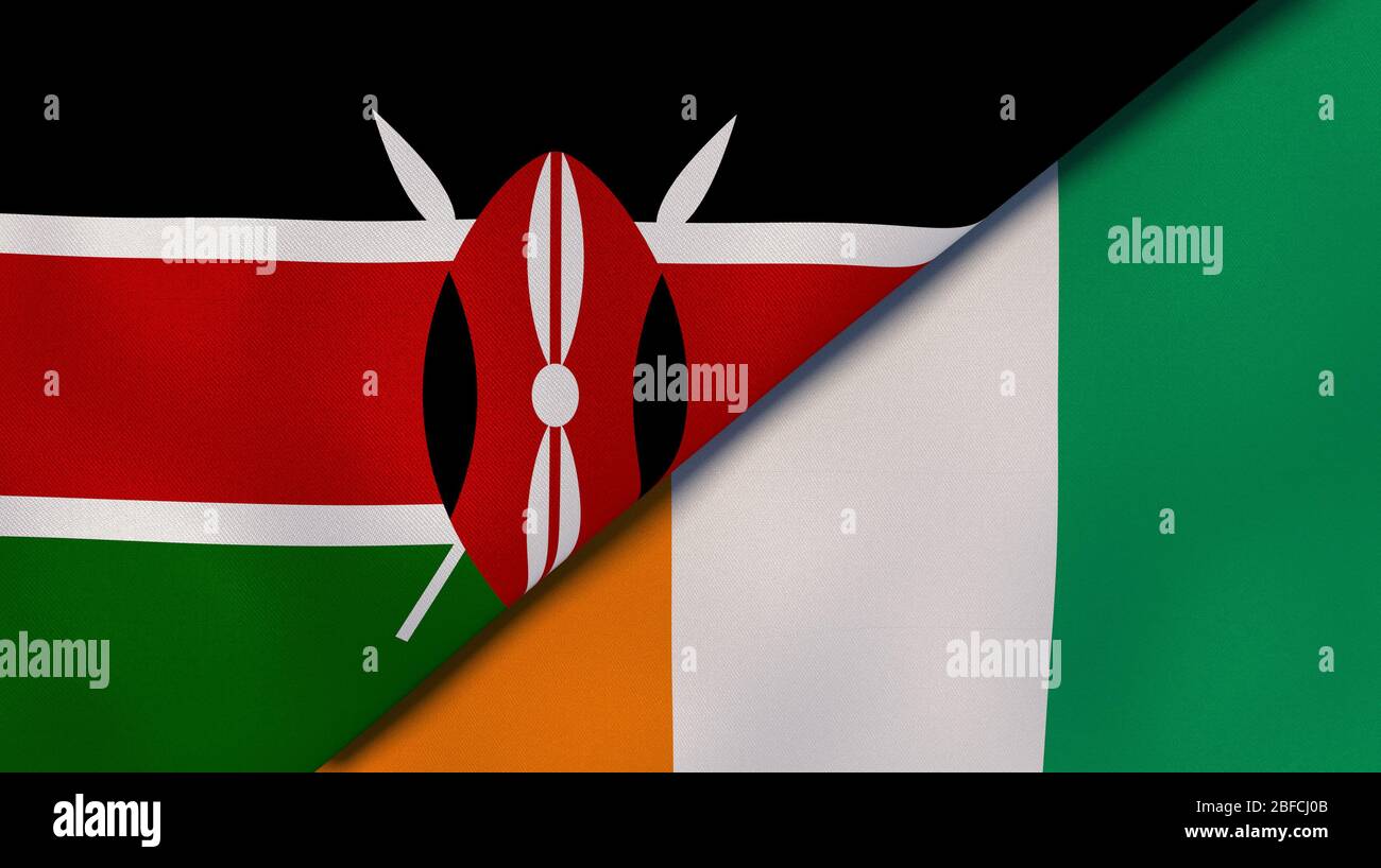 Two states flags of Kenya and Ivory Coast. High quality business ...