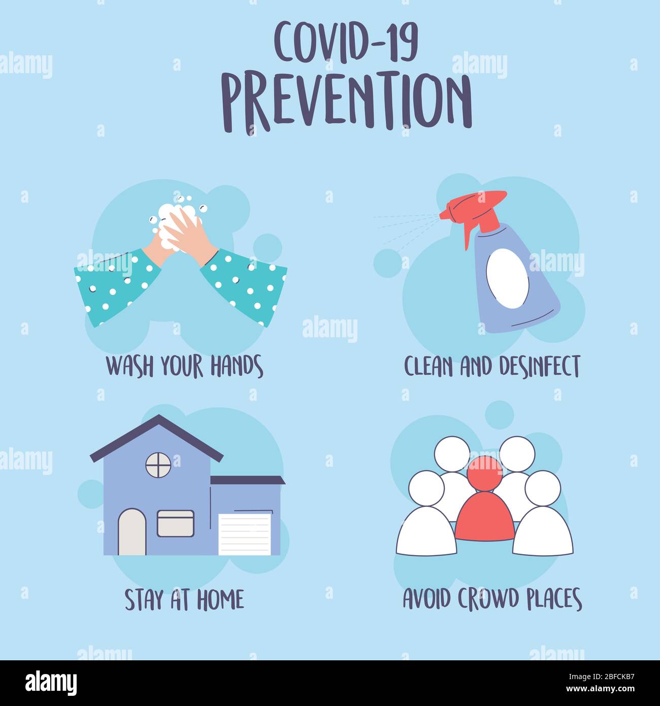 covid 19 pandemic infographic, tips prevention, stay at home, washing ...