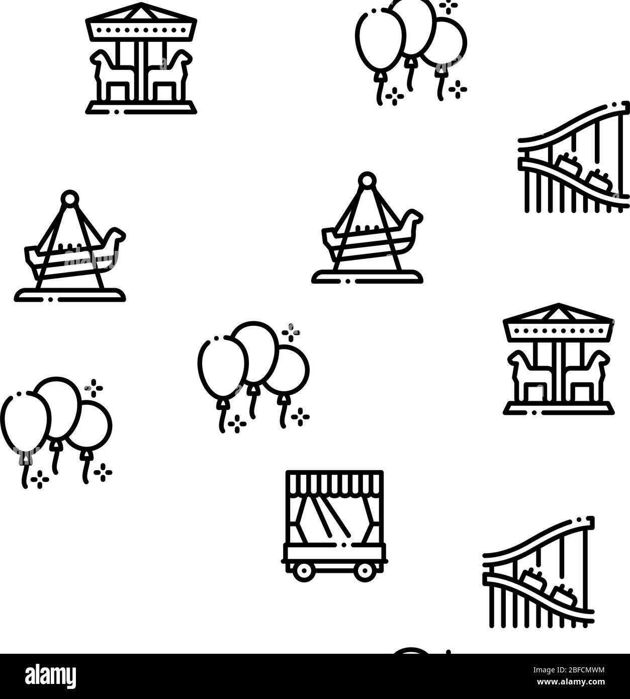 Amusement Park Seamless Pattern Vector Stock Vector Image & Art - Alamy