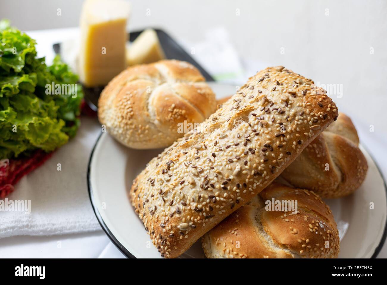 bread for breakfast Stock Photo - Alamy