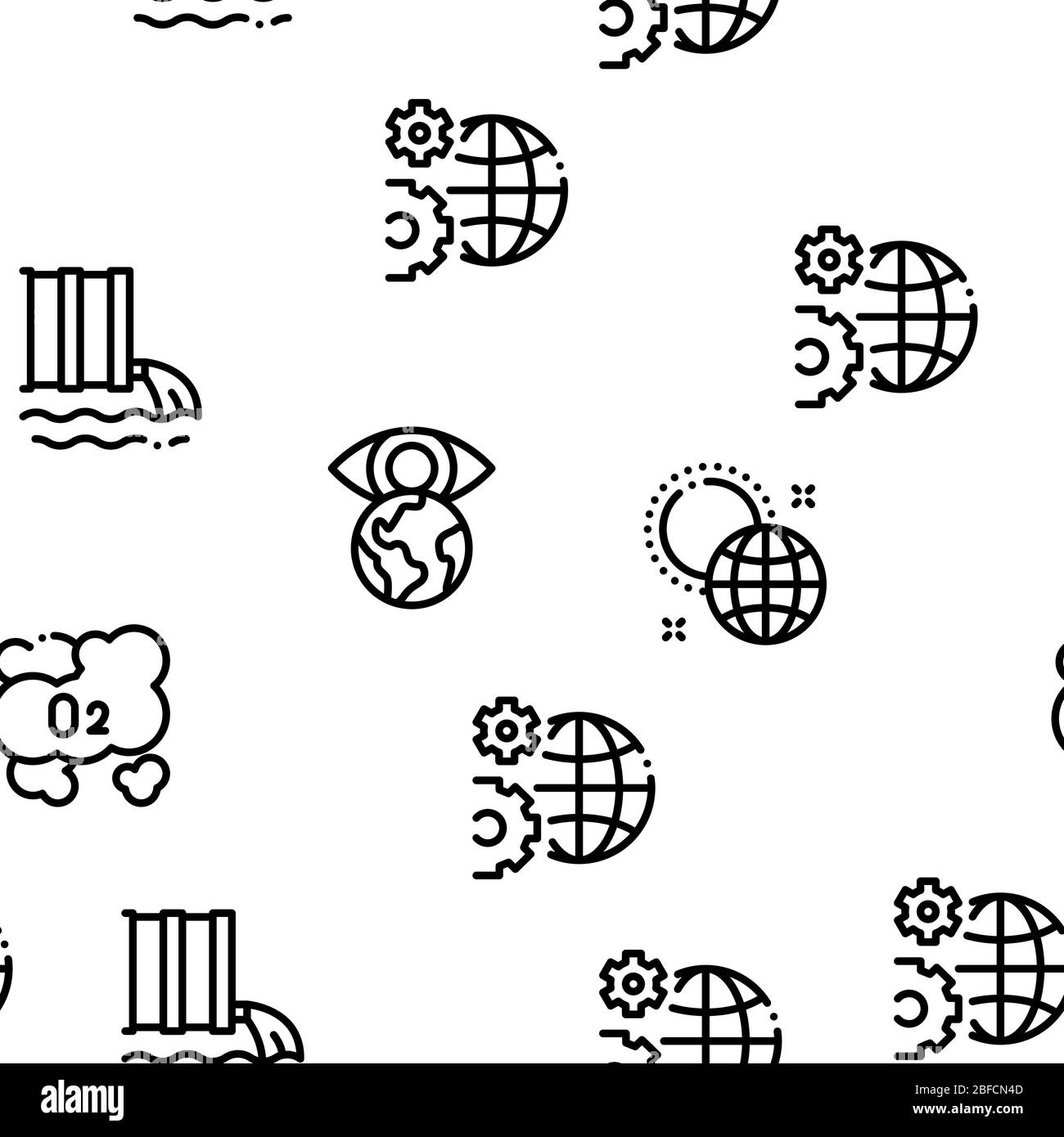 Climate Change Ecology Seamless Pattern Vector Stock Vector Image & Art ...