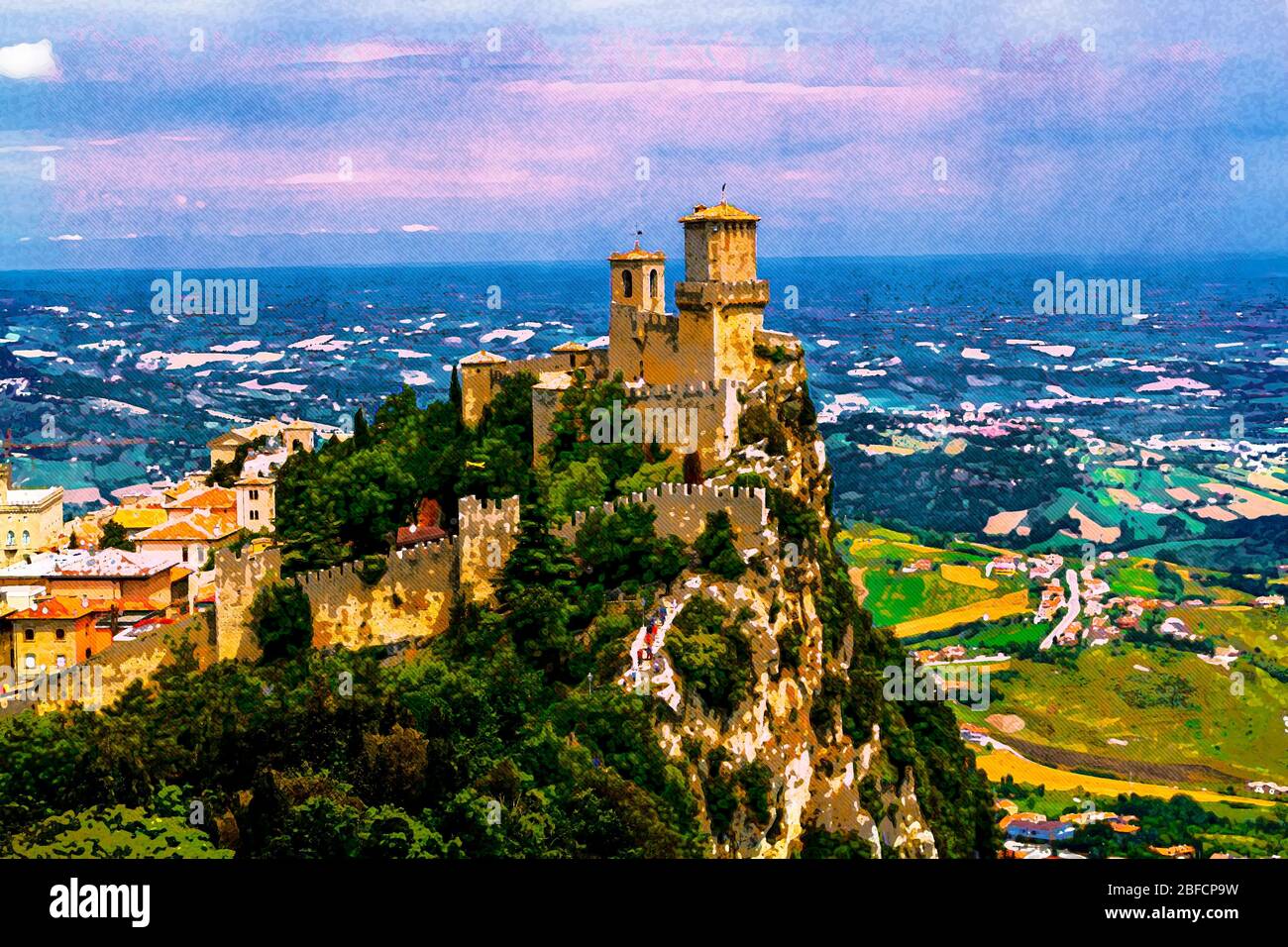 Prima Torre Guaita first fortress tower with brick walls on Mount ...