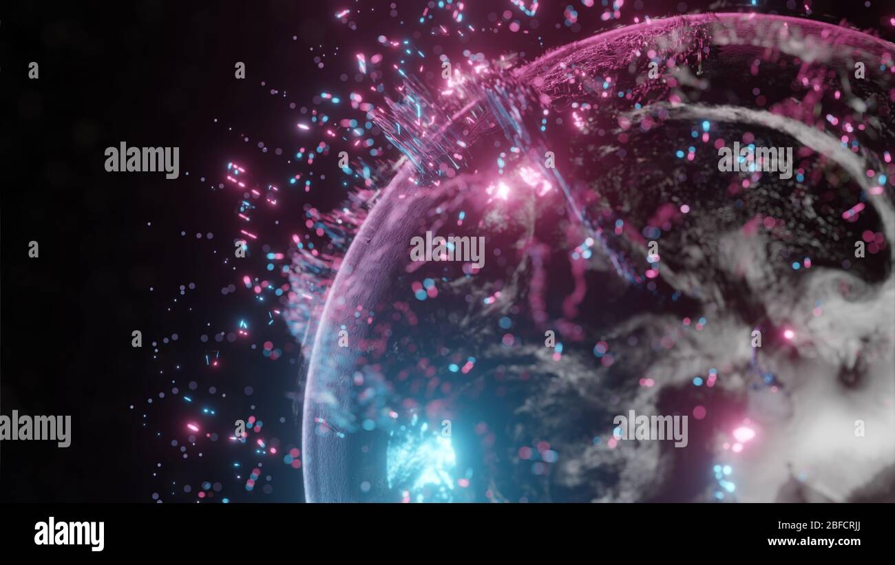 Abstract futuristic planet Earth Stock Photo - Alamy