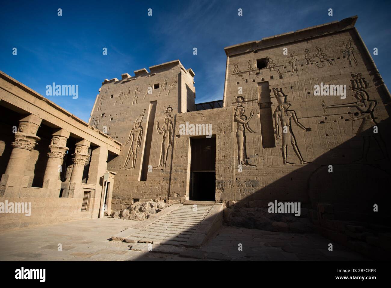 Entrance of the Sanctuary of Isis at Philae Temple on the Nile River ...