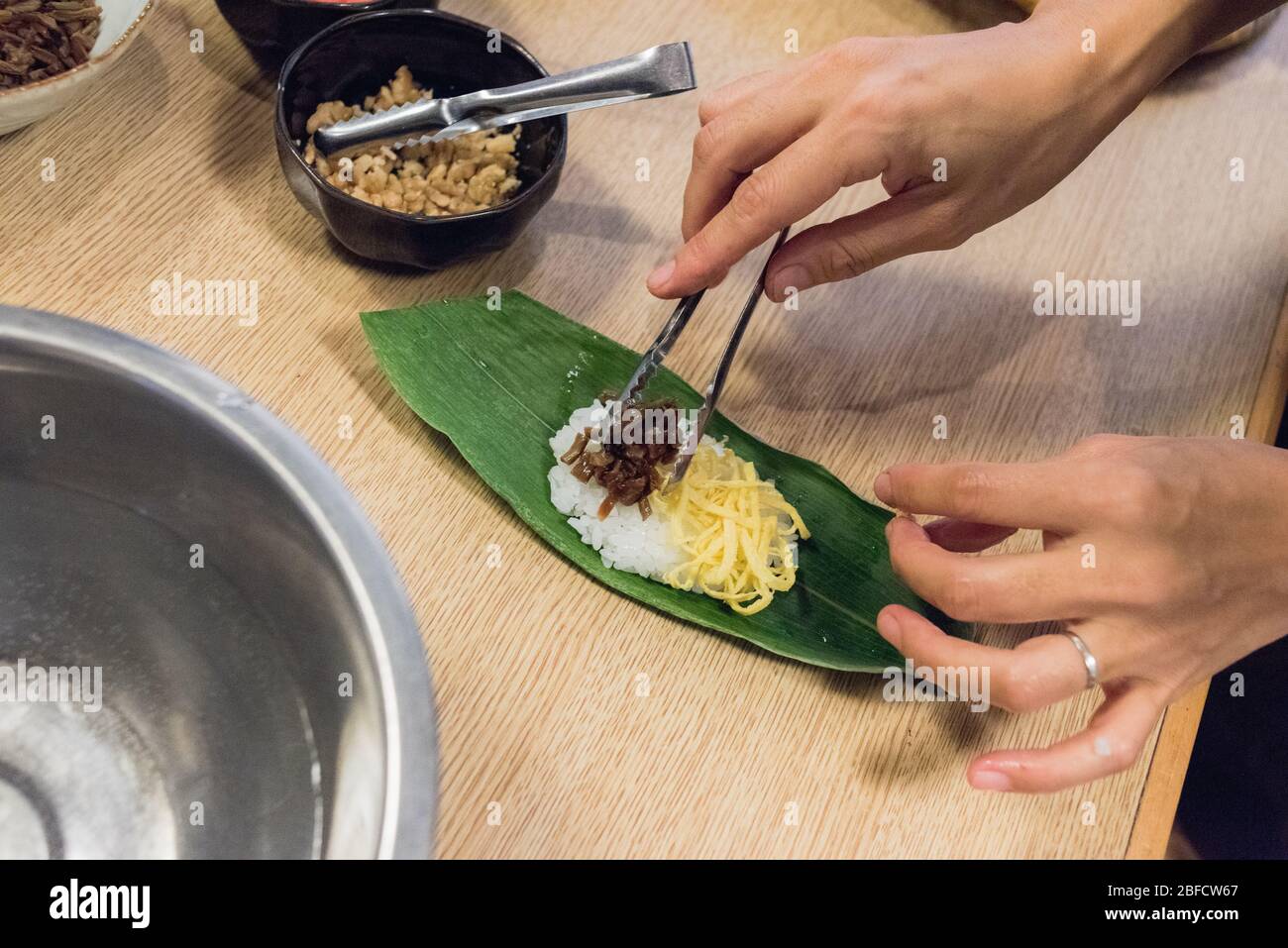 Preparation of homemade typical countryside dish with local products ...