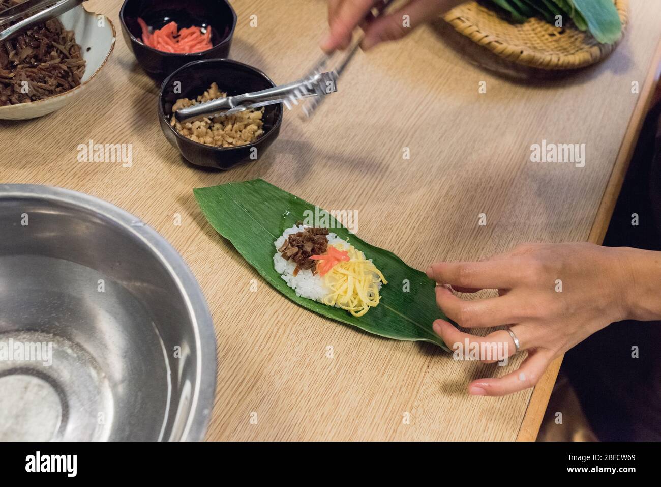 Preparation of homemade typical countryside dish with local products ...