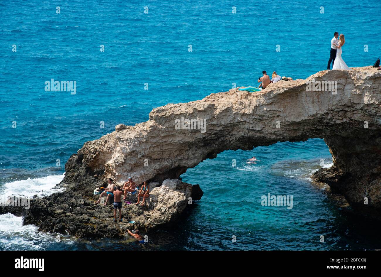 Agia Napa, Cyprus, September 14, 2019: Young couple kissing during ...