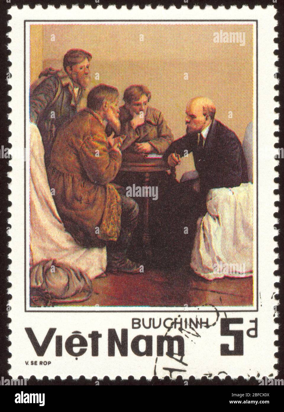 The scanned stamp. Vladimir Ilyich Lenin was a Russian revolutionary ...