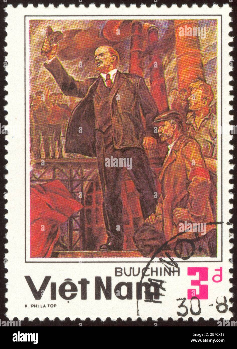 The scanned stamp. Vladimir Ilyich Lenin was a Russian revolutionary ...