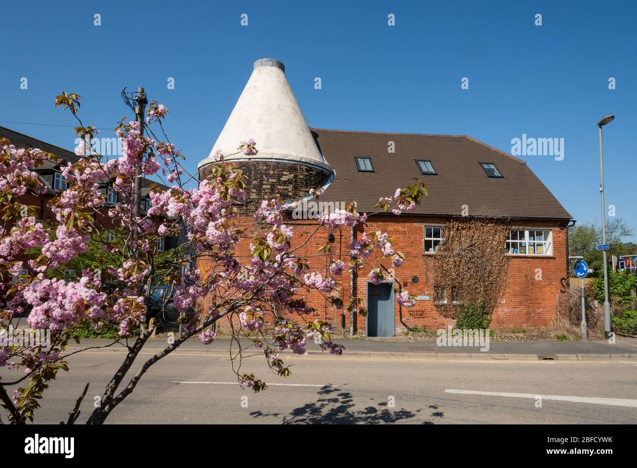 The Kiln, a converted oast house in the Surrey village of Tongham, UK ...