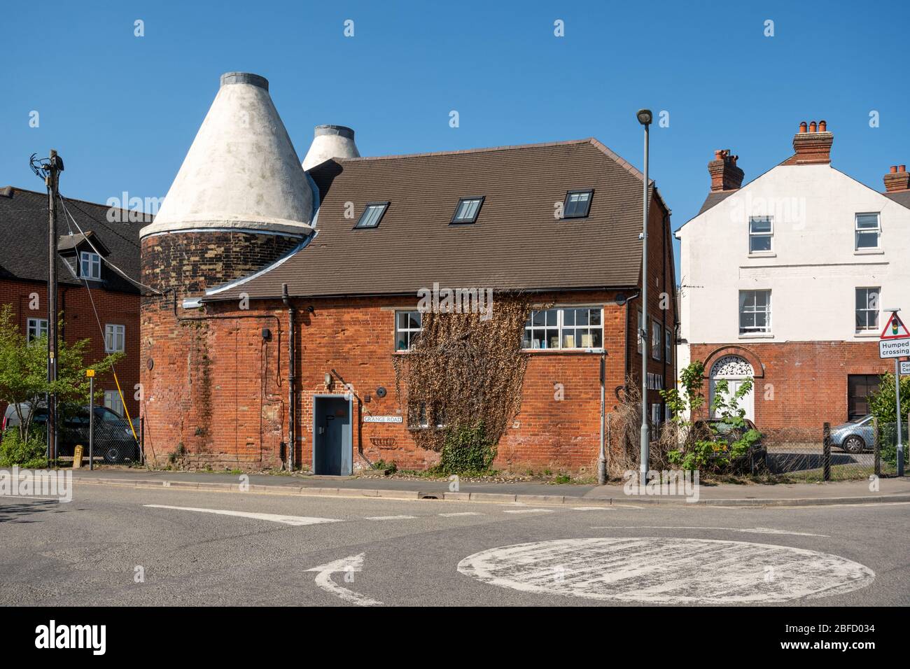 The Kiln, a converted oast house in the Surrey village of Tongham, UK ...