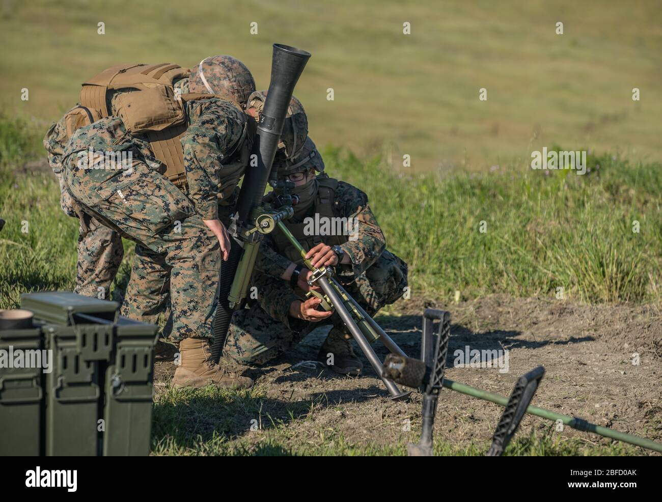 U.S. Marines with Weapons Company, 3rd Battalion, 1st Marine Regiment ...