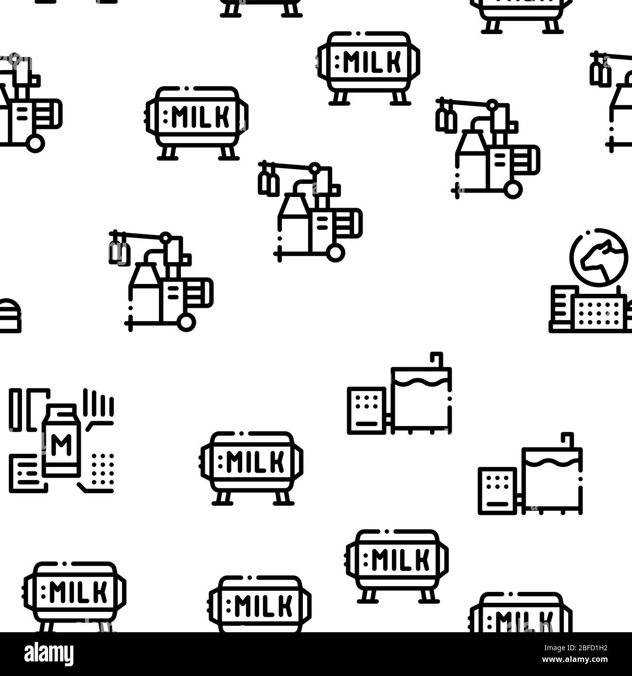 Milk Factory Product Seamless Pattern Vector Stock Vector Image And Art
