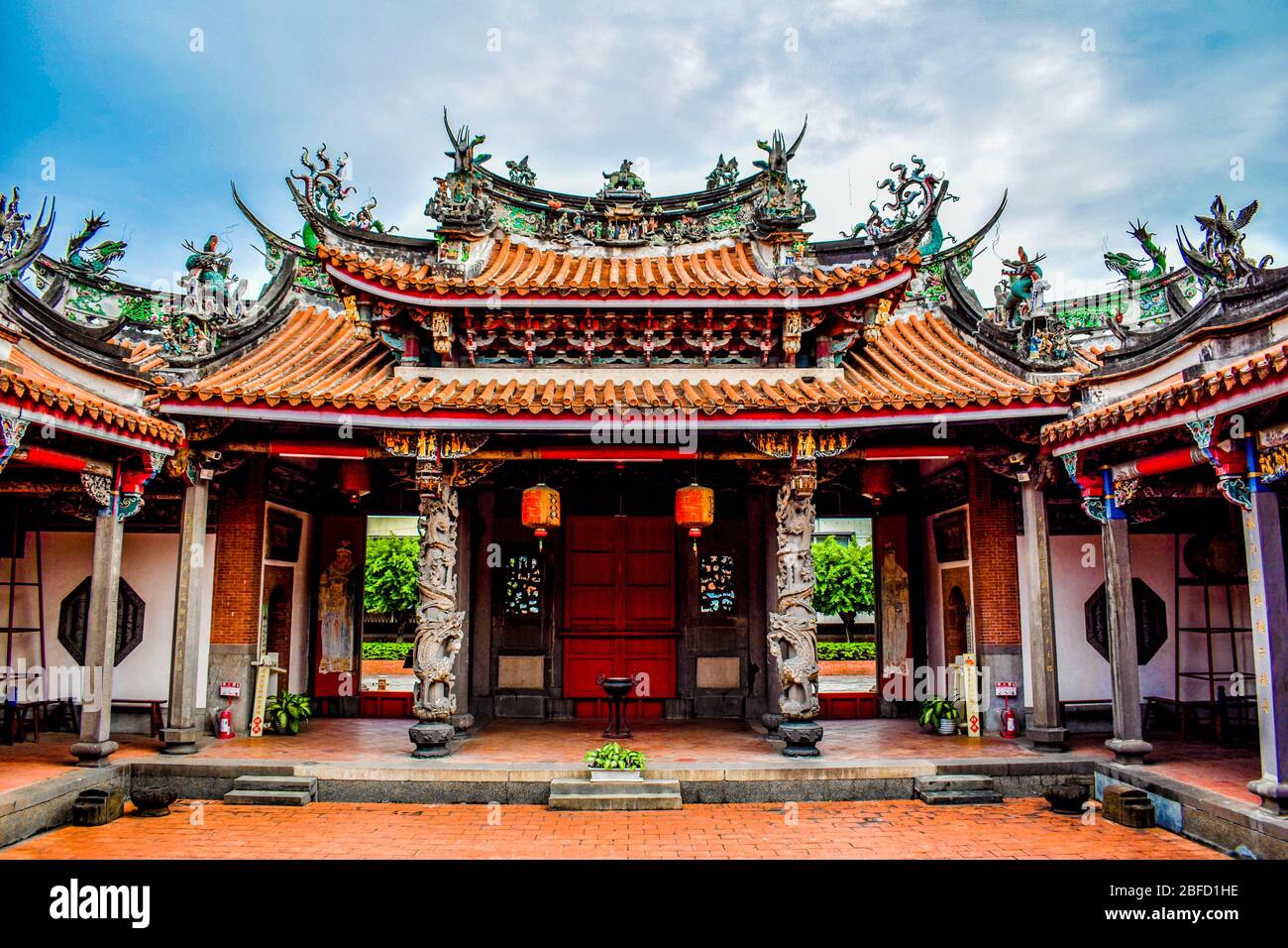 Original taiwanese old temple with rich decoration in Taichung, Taiwan ...