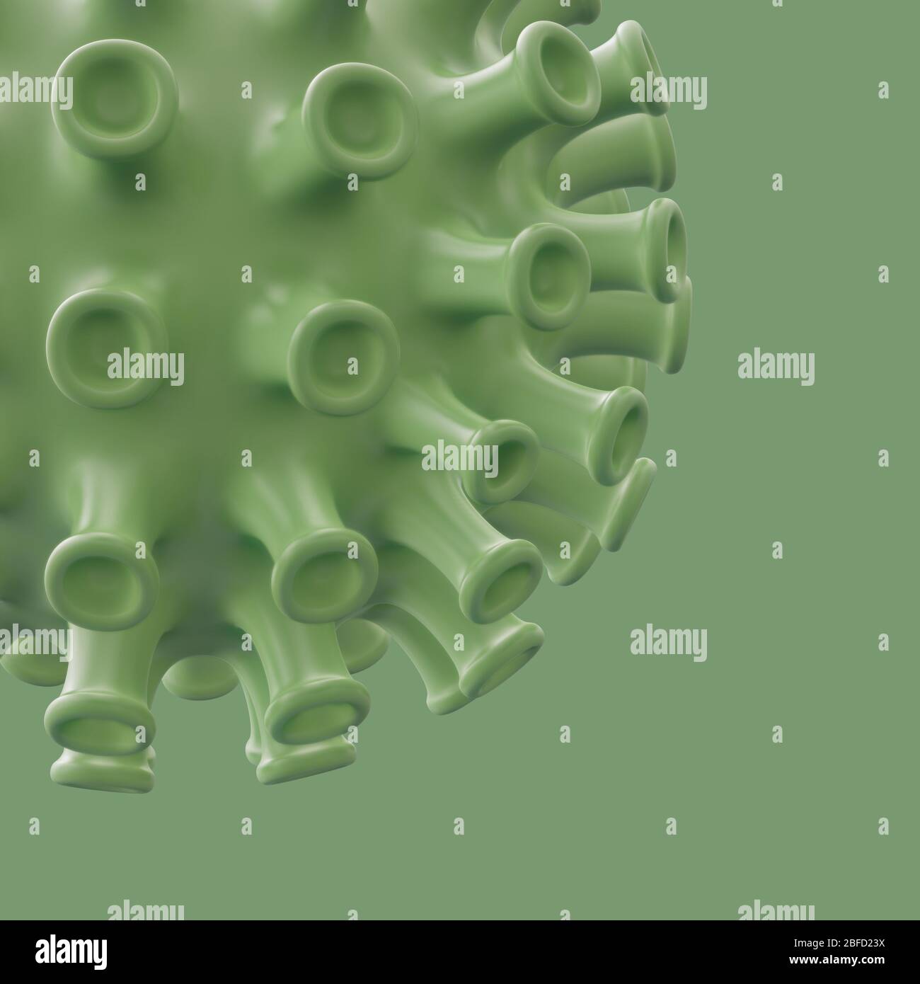 Virus cells. 3d Illustration. Abstract Image of Flu COVID-19 virus cell ...