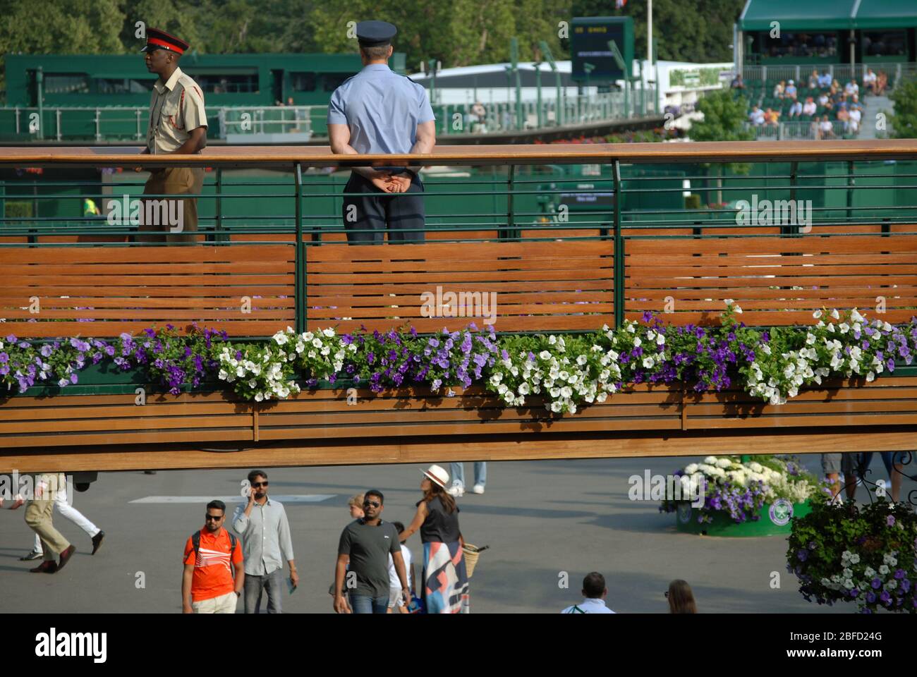 Bridge joining two buildings at the the Wimbledon Championships at the ...