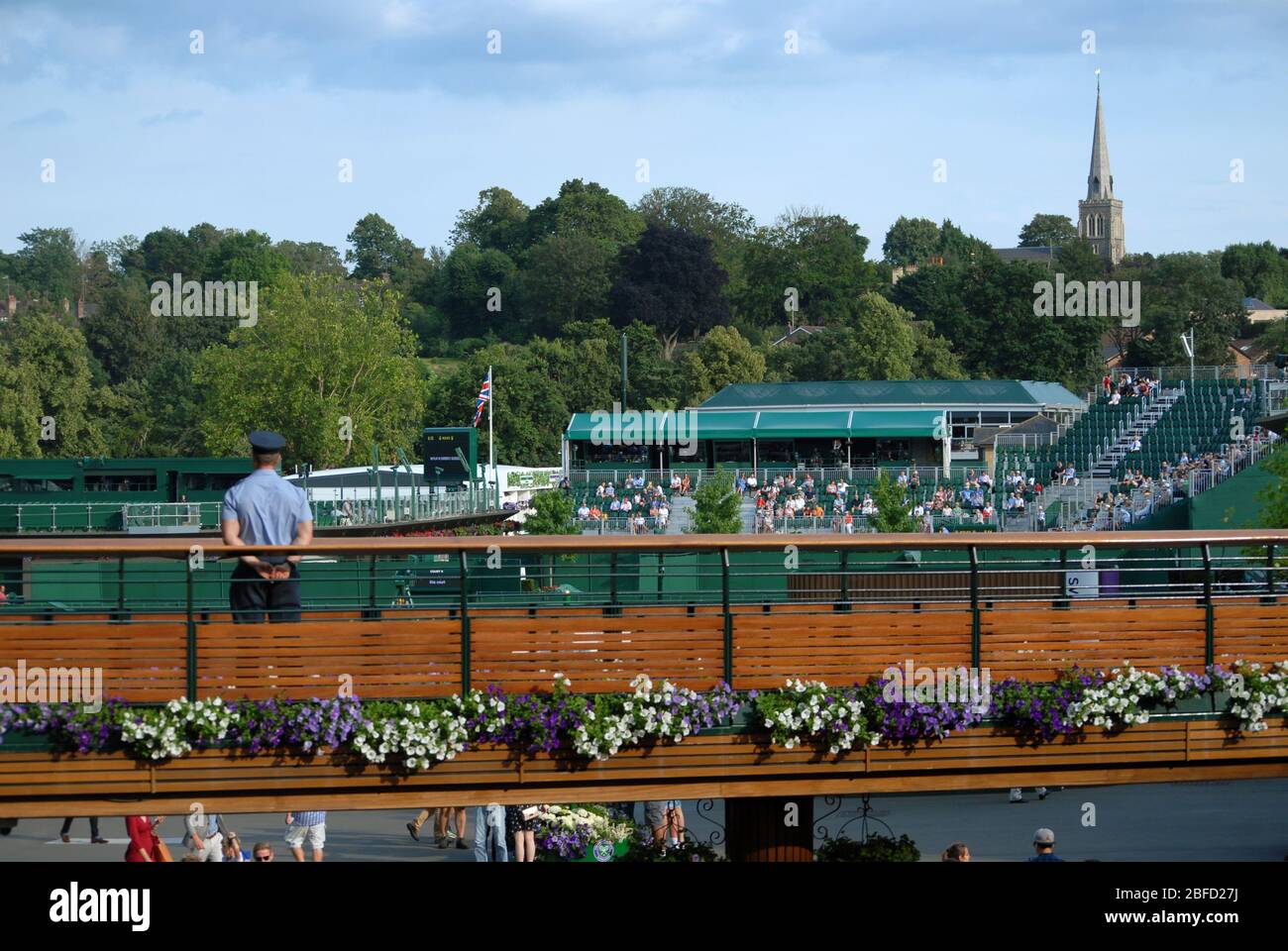 Bridge joining two buildings at the the Wimbledon Championships at the ...