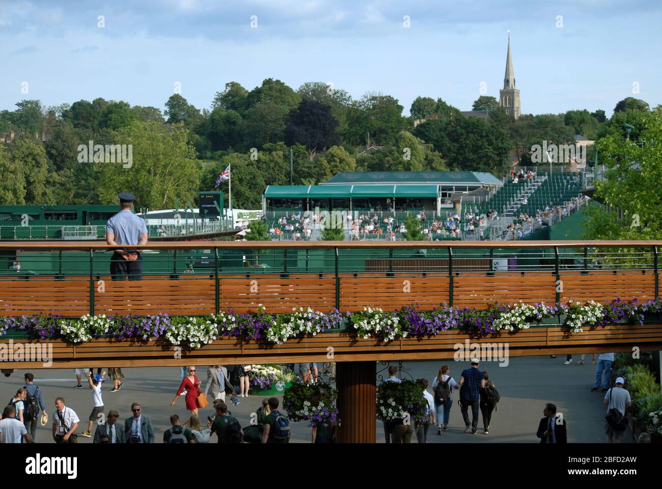 Bridge joining two buildings at the the Wimbledon Championships at the ...