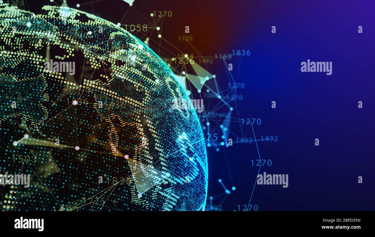 Concept of Network, internet communication. 3d illustration Stock Photo ...