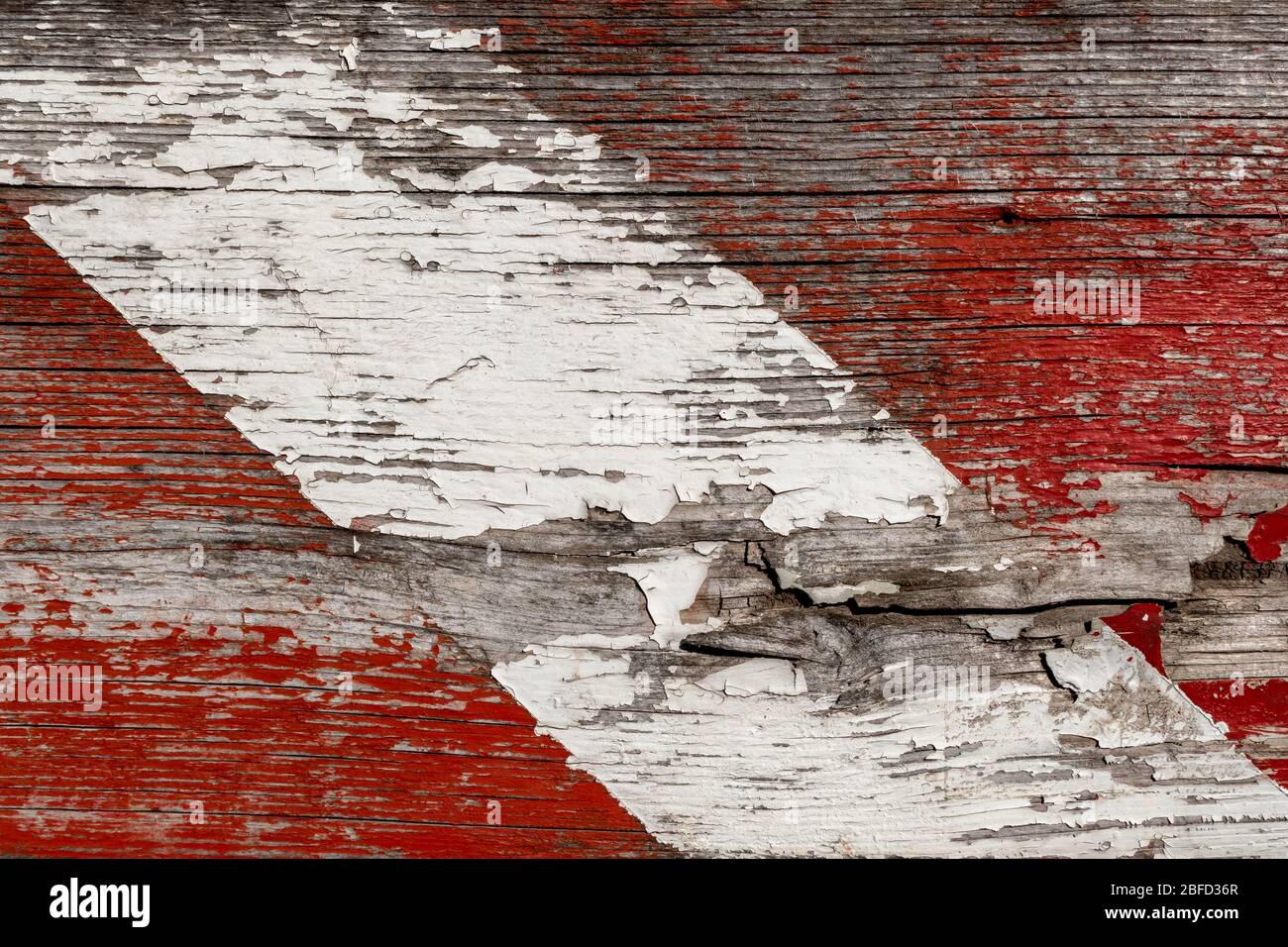 Close - up of wooden panel with red signs to prevent danger or accident ...
