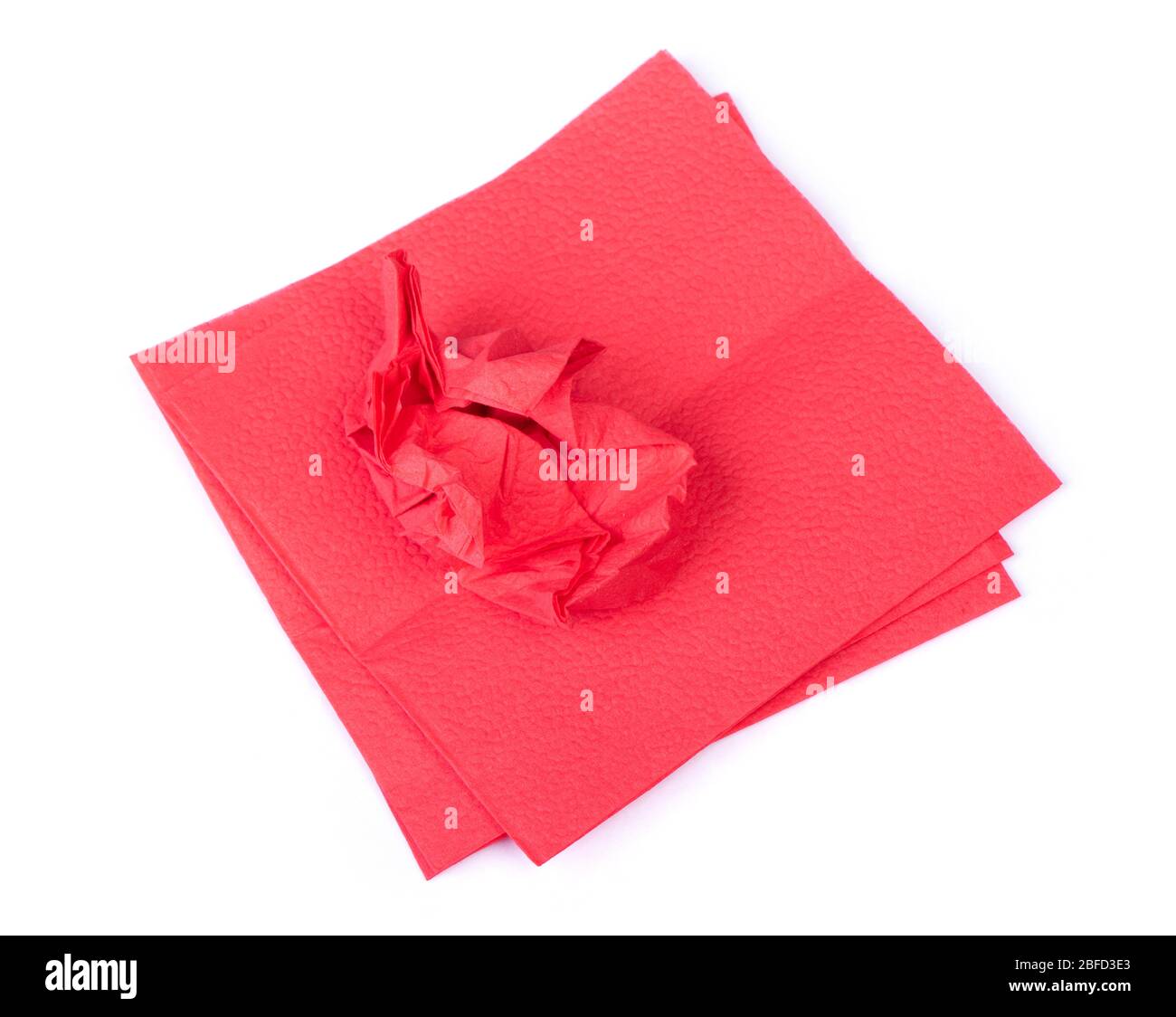 Wrinkled paper napkin isolated on white background Stock Photo - Alamy