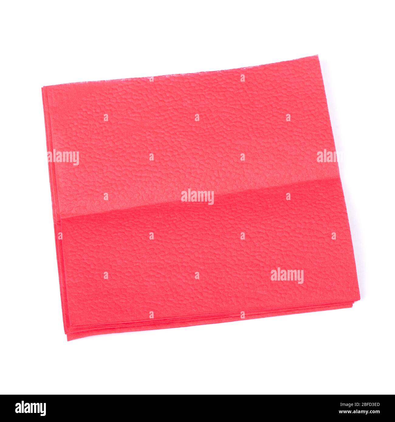 Clean red paper napkins isolated on white background Stock Photo - Alamy