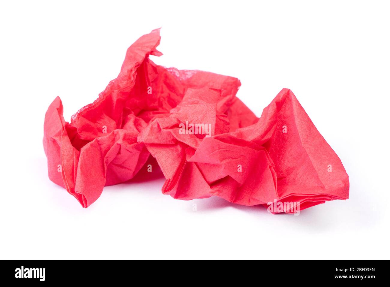 Wrinkled paper napkin isolated on white background Stock Photo - Alamy