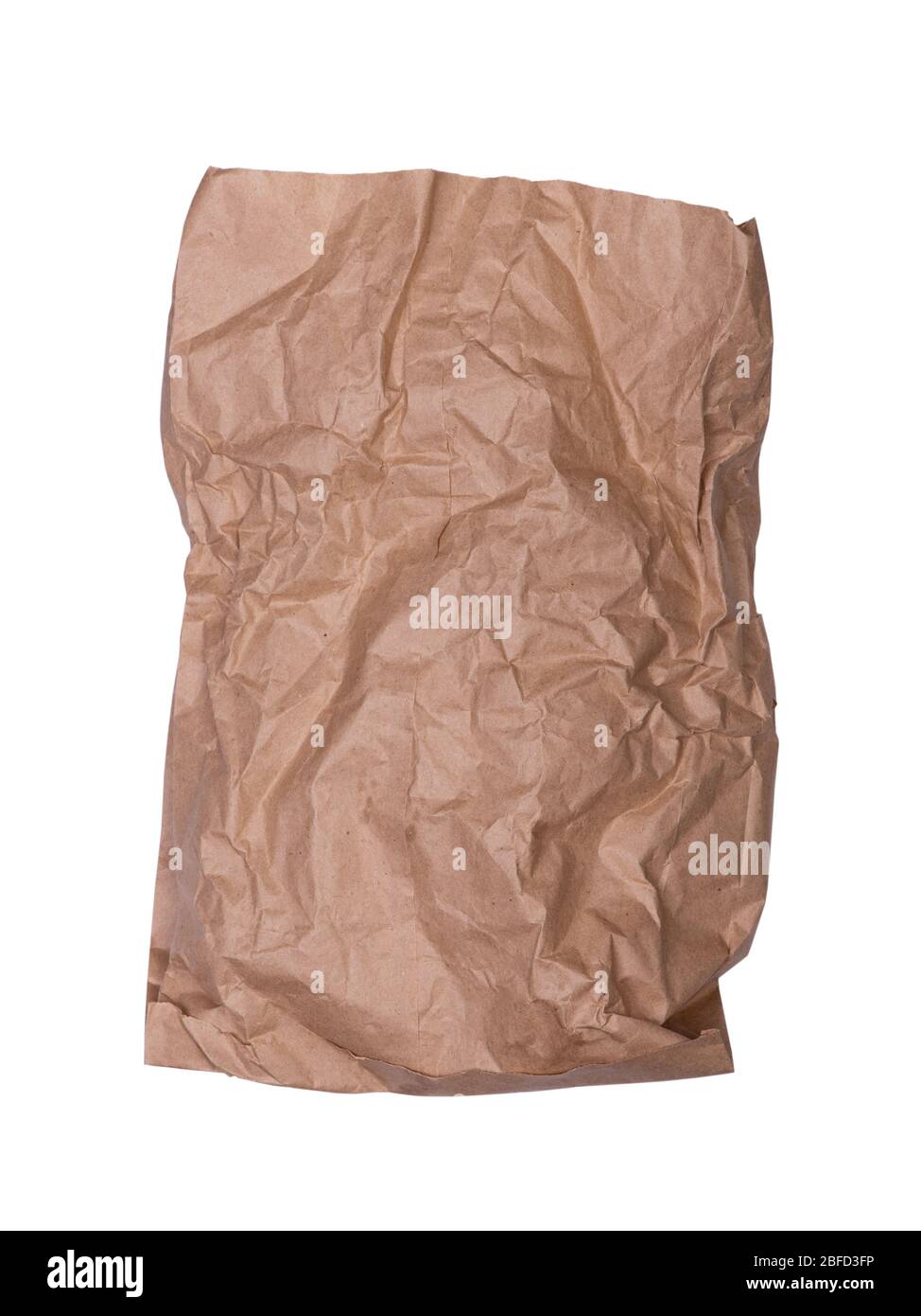 Crumpled paper bag isolated on white background Stock Photo - Alamy