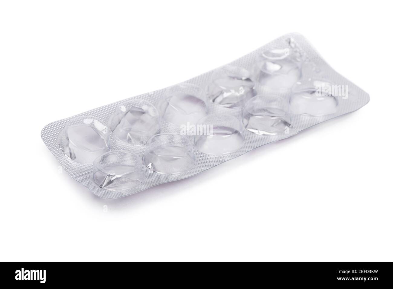 Empty used blister of tablets isolated on white background Stock Photo ...