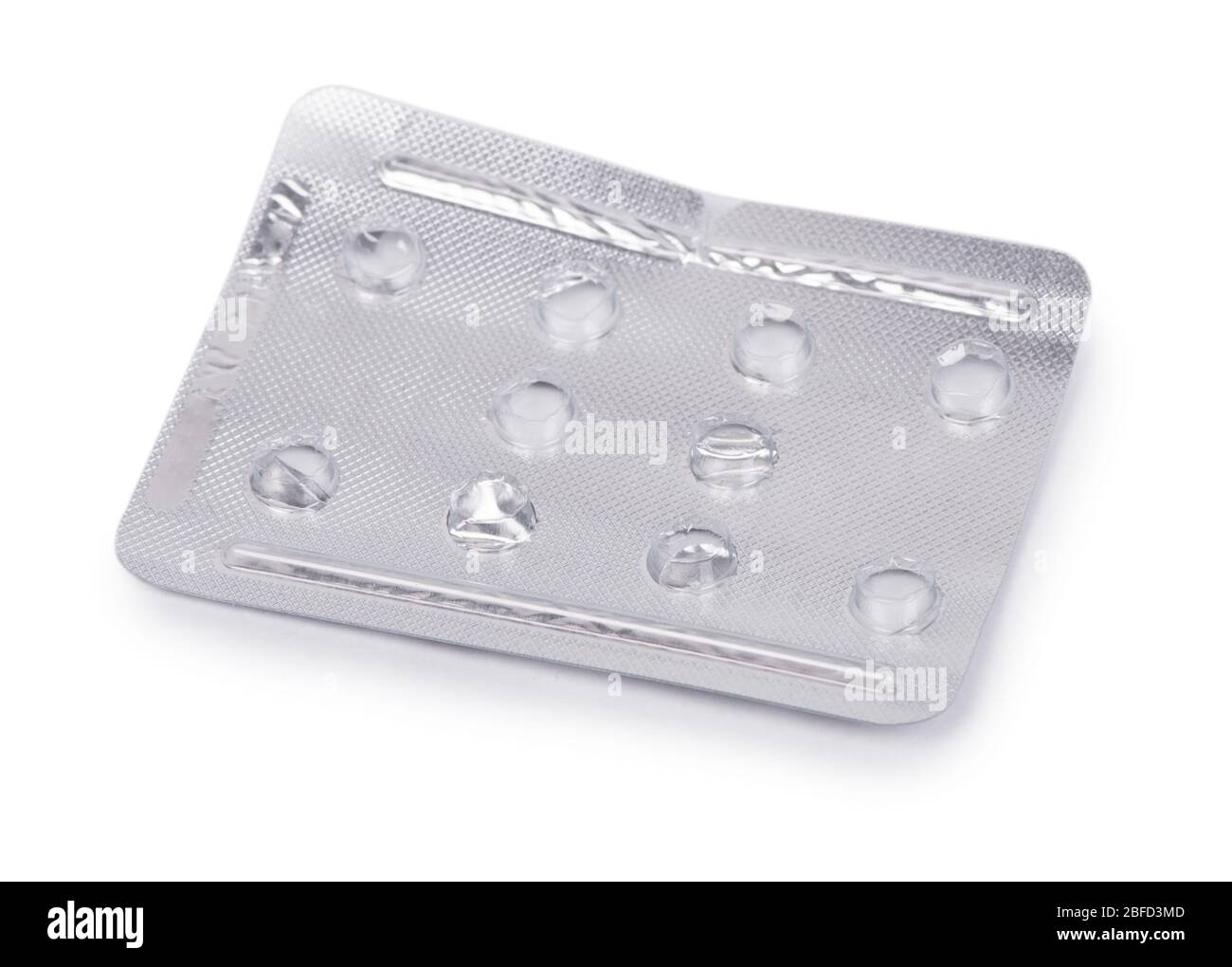 Empty used blister of tablets isolated on white background Stock Photo ...