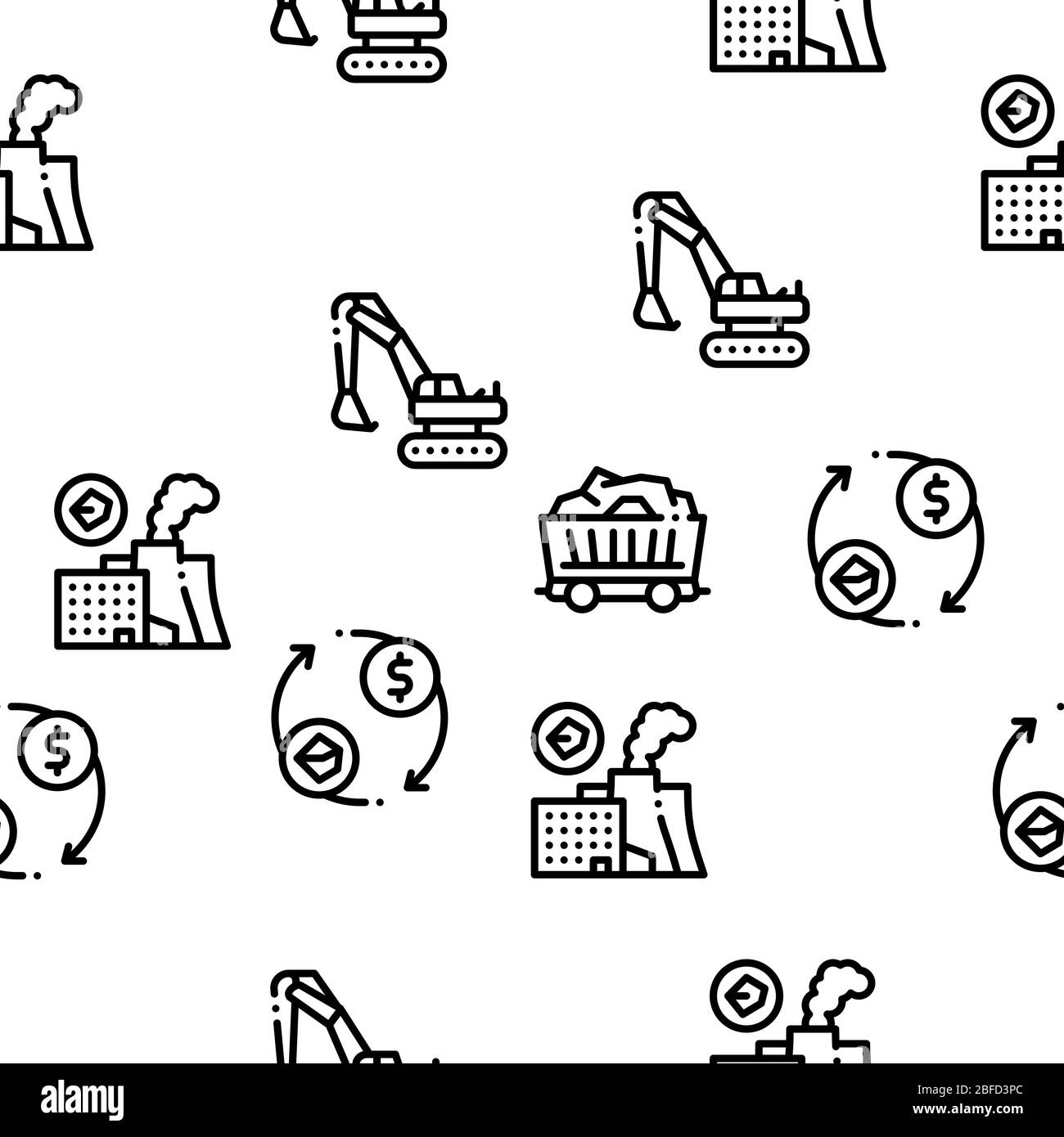 Coal Mining Seamless Pattern Vector Stock Vector Image & Art - Alamy