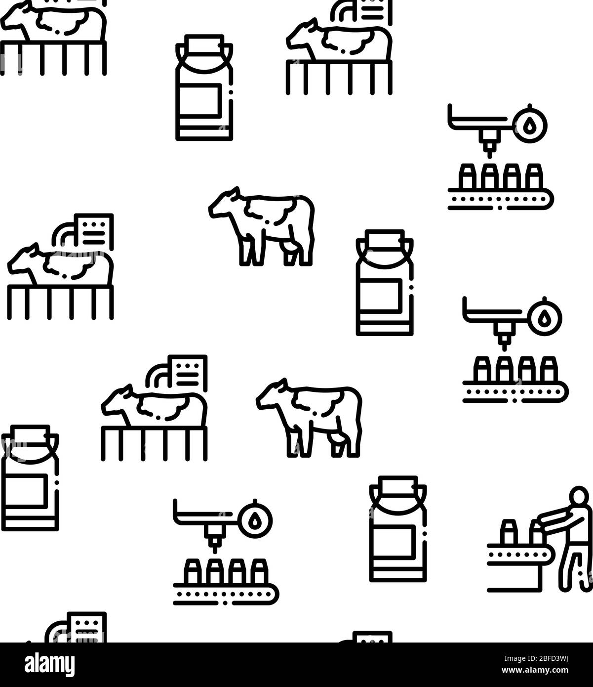 Milk Factory Product Seamless Pattern Vector Stock Vector Image And Art