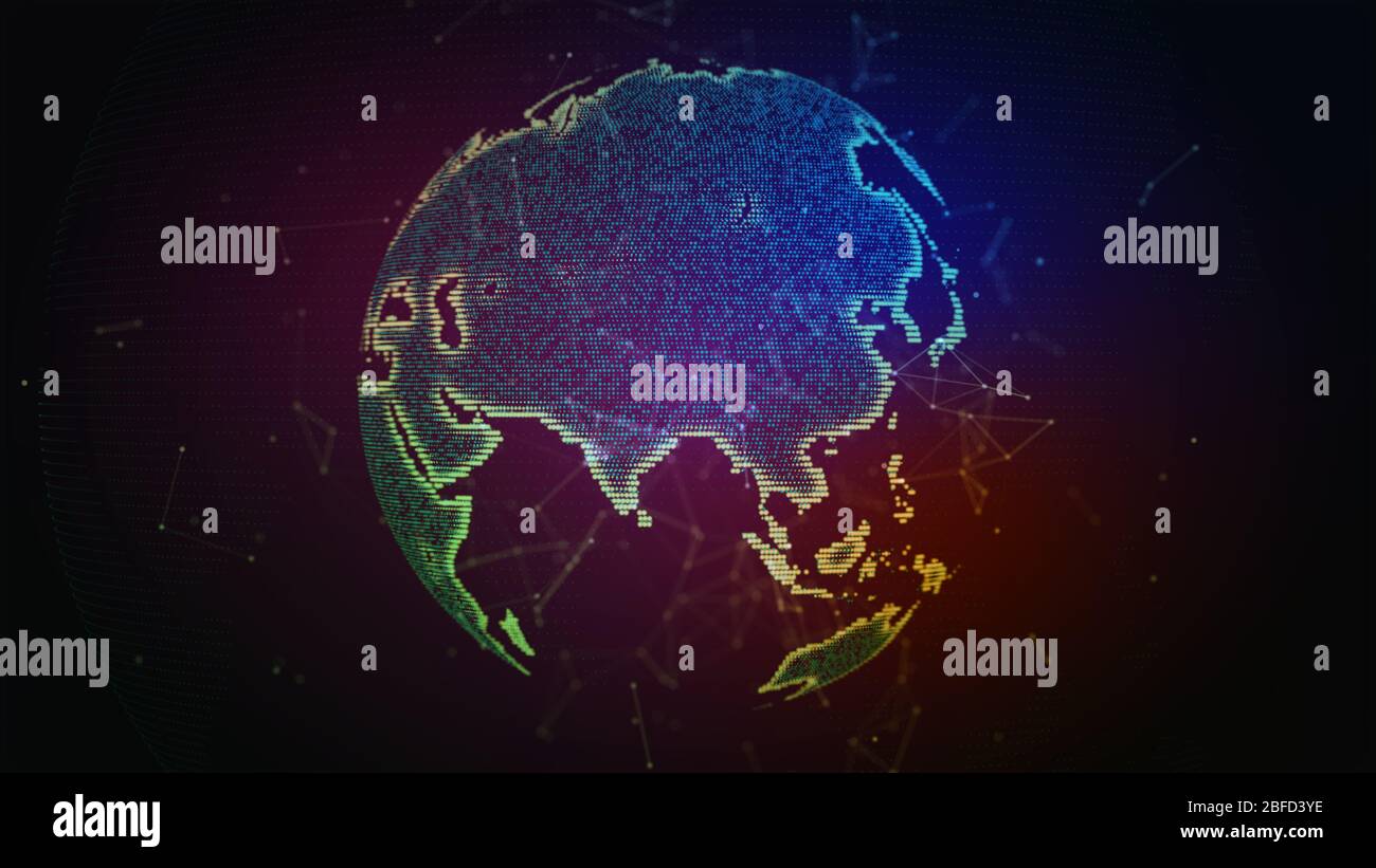World map point concept. Around Earth globe global network connection ...