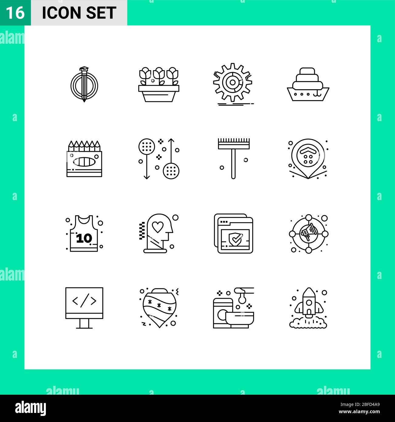 Set of 16 Vector Outlines on Grid for art, vessel, setting, liner ...