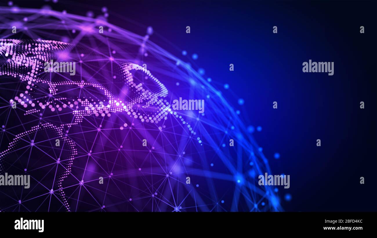 Connection lines Globe. Background with Light Effect. Global ...