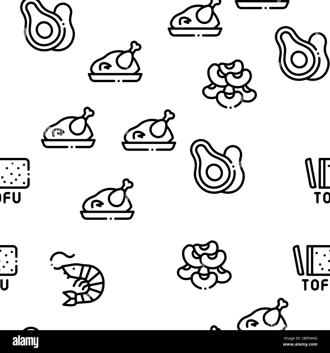 Protein Food Nutrition Seamless Pattern Vector Stock Vector Image & Art ...