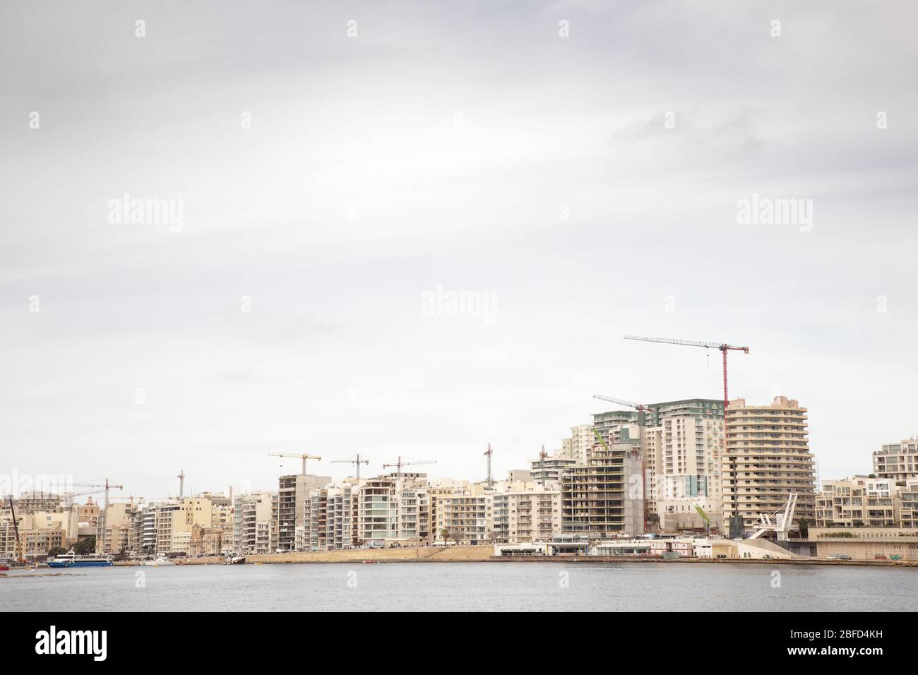 landscape view of a cityscape malta of all the high rise buildings ...