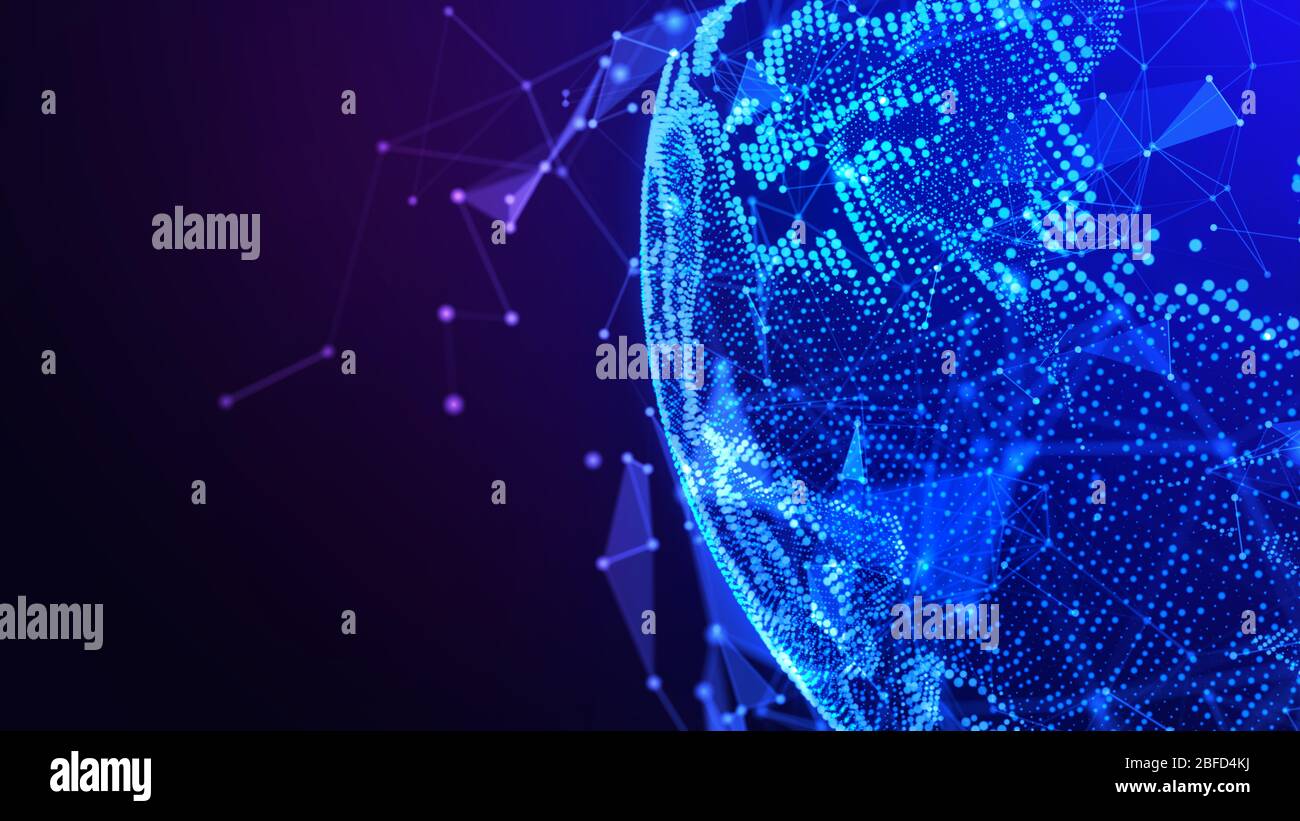 Connection lines Globe. Background with Light Effect. Global ...