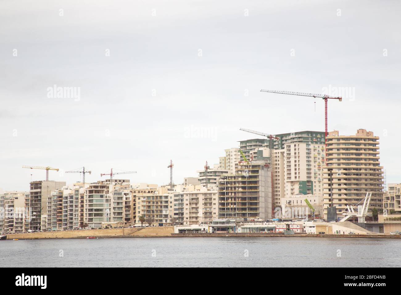landscape view of a cityscape malta of all the high rise buildings ...