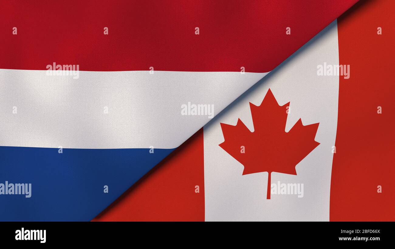 Two states flags of Netherlands and Canada. High quality business ...