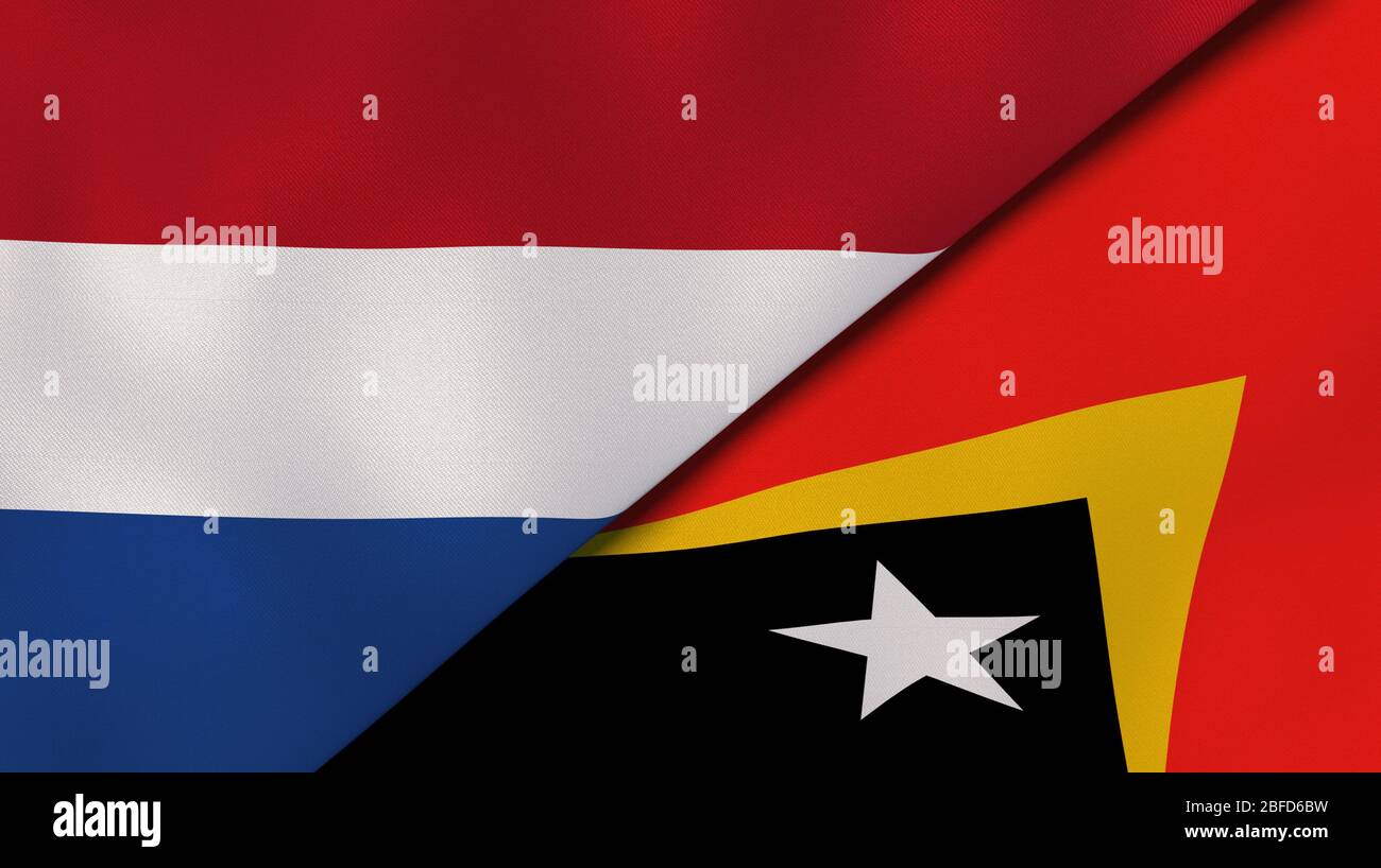 Two states flags of Netherlands and East Timor. High quality business ...