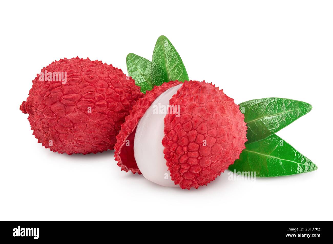 lychee fruit isolated on white background with clipping path and full ...